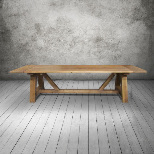 Santa Rosa Trestle Table with Breadboard Extensions - Vintage Millwerks